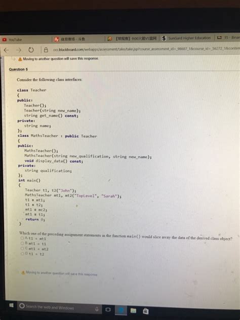 Solved Consider The Following Class Interfaces Class
