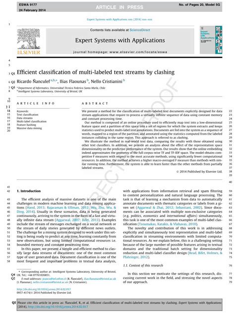 Pdf Efficient Classification Of Multi Labeled Text Streams By Clashing Dokumentips