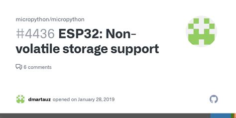 Esp32 Non Volatile Storage Support · Issue 4436 · Micropython