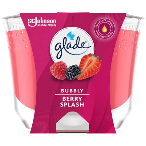 Glade Small Bubbly Berry Splash Scented Candle 129g Wilko