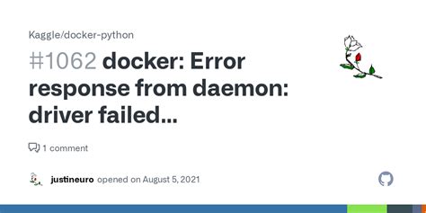 Docker Error Response From Daemon Driver Failed Programming External