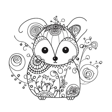 흰색 배경 색칠 페이지 개요 스케치 드로잉에 소용돌이와 여우 벡터 젠탱글 그리기 젠탱글 개요 젠탱글 스케치 Png 일러스트 및 벡터 에 대한 무료 다운로드 Pngtree