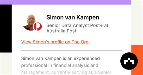 Simon Van Kampen Senior Data Analyst Post At Australia Post The Org