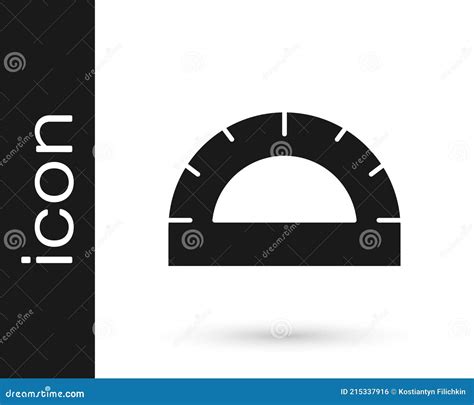 Black Protractor Grid For Measuring Degrees Icon Isolated On White Background Tilt Angle Meter
