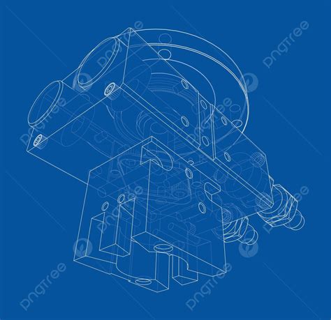 Abstract Industry Object Concept Vector Wire Frame Mechanic Industry Vector Wire Frame