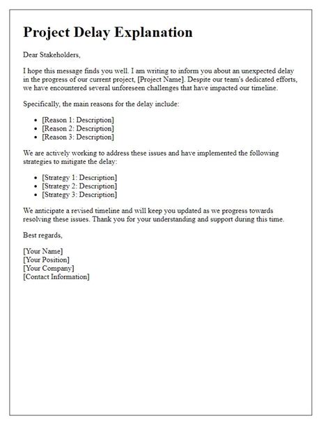 Letter Template For Project Delay Notifications Free Samples In PDF Letterin