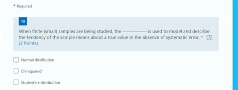 Solved Required 19 When Finite Small Samples Are Being
