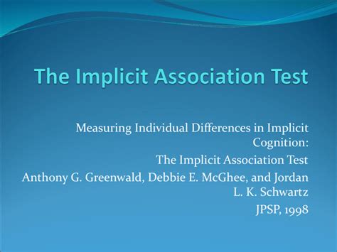 The Implicit Association Test