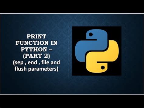 Print Function In Python Part YouTube