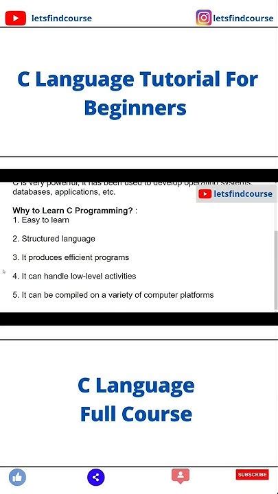 Introduction To C Programming Language C Language Basics Cprogramming Youtube