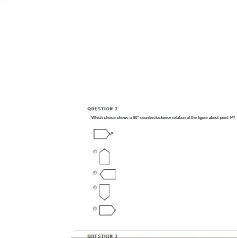 Solved Question 2 Which Choice Shows A 90Â° Counterclockwise Rotation