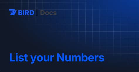 List Your Numbers Bird Api Docs List Your Numbers Bird Api Docs