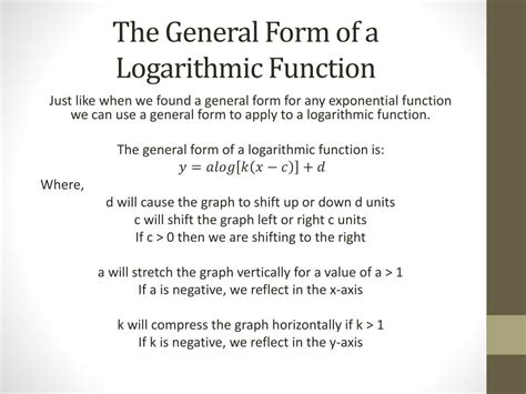 Ppt Graphing Logarithmic Functions Powerpoint Presentation Free