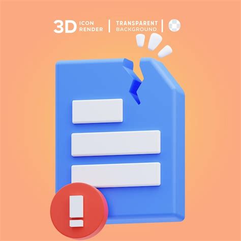 premium psd psd file error 3d illustration