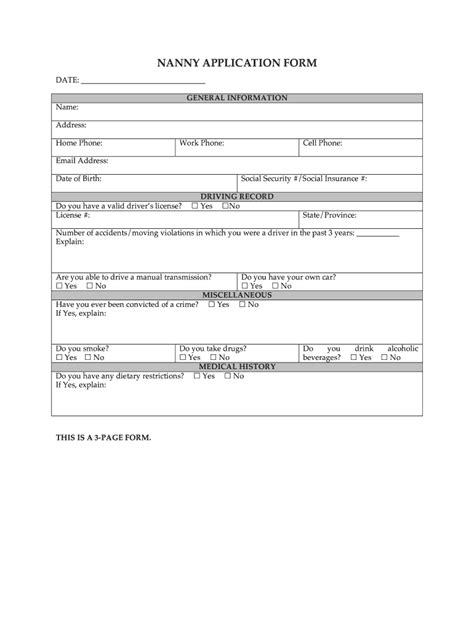 Nanny Application Template Fill Out And Sign Online Dochub