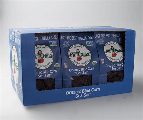 Organic Blue Corn Sea Salt” Tortilla Chip 12 Oz Bag Mi Niña Tortilla