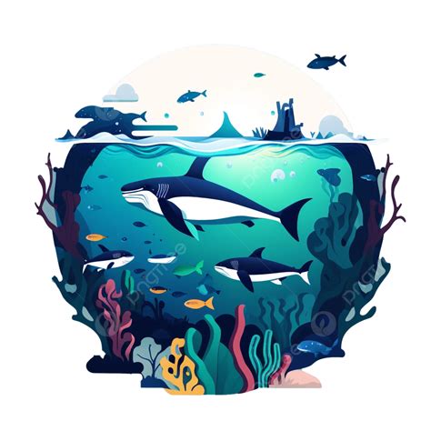鯨魚海洋日插畫 世界海洋日 節日插畫 海洋PNG去背圖片素材免費下載免摳圖設計圖案下載 Pngtree