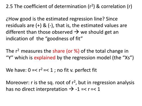 Ppt 25 The Coefficient Of Determination R 2 And Correlation R