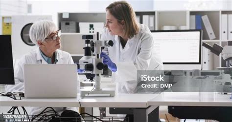 연구 실험실 노동자 및 의학 획기적인 치료법에 대한 대화에서 함께 의학 생명 공학 및 현미경 전문 팀에서 효과적인 연구 및 협력 과학자에 대한 스톡 사진 및 기타 이미지