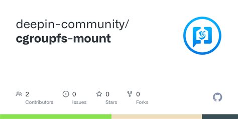 Github Deepin Communitycgroupfs Mount