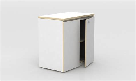 Low Height Storage With Openable Shutter Featherlite Furniture