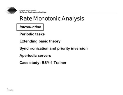 Rate Monotonic Analysis