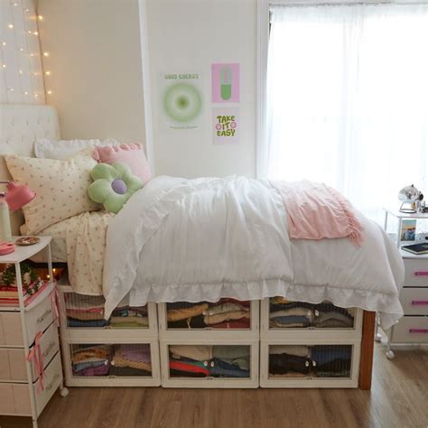 Under The Bed Stackable Storage Bin White 1 Bin College Dorm Room Decor Dorm Room