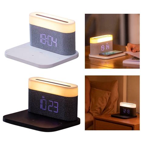 Alarm Clock With Wireless Charging LED Display Digital Alarm Clock Night Light 3 EBay