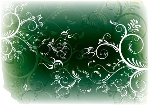 Abstract Vector Background Flourish Floral Green Vector Flourish