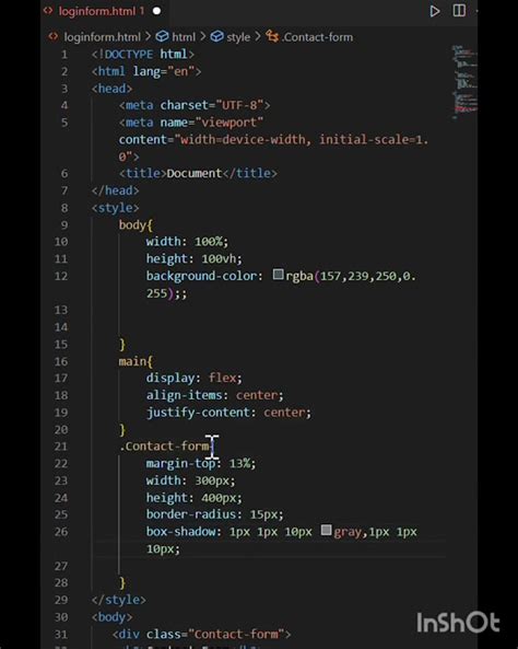 How To Create Contact Form And Log In Form Using Html Css Youtube