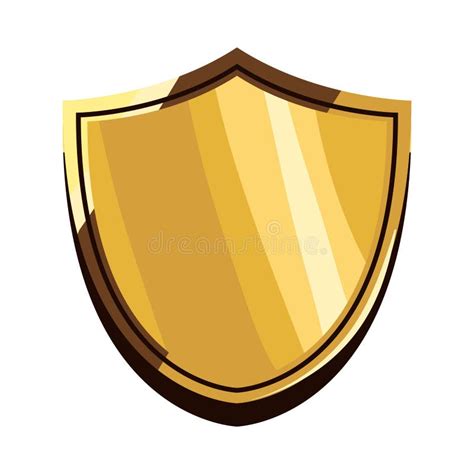 Flat Golden Shield Icon Stock Vector Illustration Of Medal