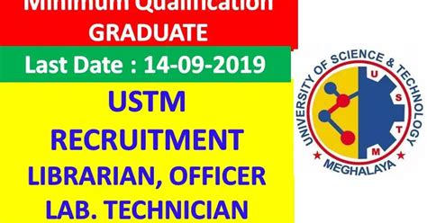 Ustm Recruitment 2019 Librarian Lab Tech Officer ~ Latest Assam Career
