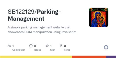 Github Sb122129parking Management A Simple Parking Management Website That Show Cases Dom