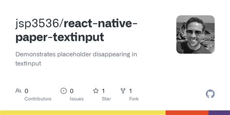 GitHub Jsp React Native Paper Textinput Demonstrates Placeholder Disappearing In Textinput