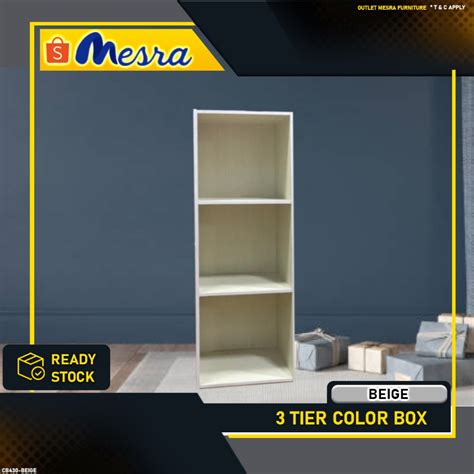Mesra 3 Tier Bookshelf Diy Utility Shelf Multipurpose Shelf Rak Buku 3 Tingkat Wood Shelf