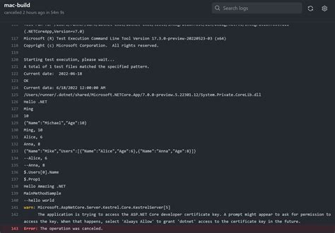 Github Actions CI Blocked On MacOS Issue Dotnet Aspnetcore GitHub