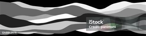 흑백 산 반투명 파도 추상회색 유리 모양 현대 배경 벡터 디자인 일러스트레이션 검은색에 대한 스톡 벡터 아트 및 기타 이미지 검은색 경외감 곡선 Istock