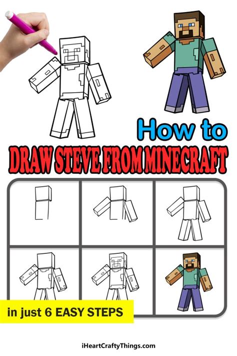 Steve From Minecraft Drawing How To Draw Steve From Minecraft Step By Step