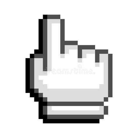 Cartoon White Pixel Computer Cursor Hand Ui Element Stock Illustrations 6 Cartoon White Pixel