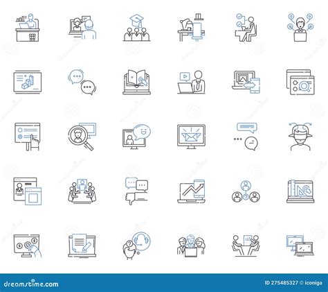 Cyber Populace Line Icons Collection Digital Netizens Cybersecurity Hackers Online Virtual
