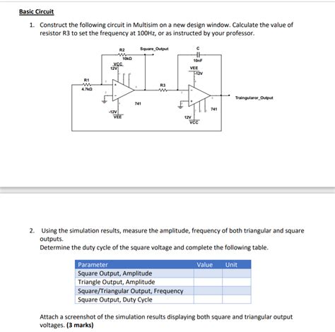 Solved Basic Circuit 1 Construct The Following Circuit In
