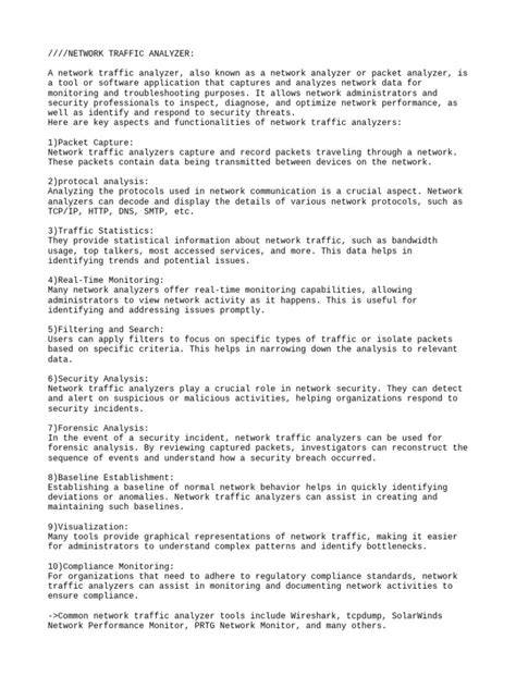 Network Traffic Analyzer Pdf Computer Network Networking