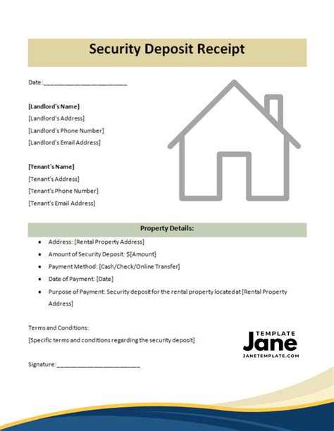 Security Deposit Receipt Template