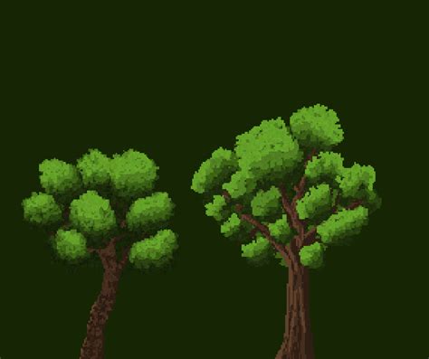 I Ve Been Practising Creating Trees For My Game Are These Looking Okay R PixelArt