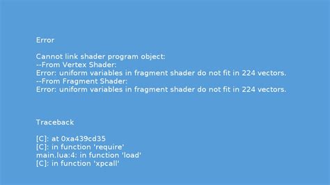 glsl What does this shader error in Löve D mean Game Development