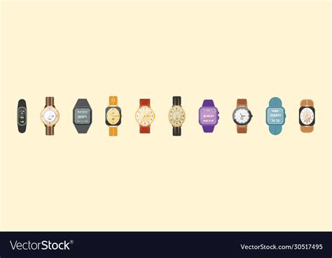 Set Clocks Royalty Free Vector Image VectorStock