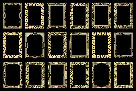 Abstract Rectangle Frames Collection Of Vertical Rectangular Golden