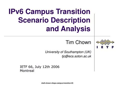 PPT IPv Campus Transition Scenario Description And Analysis PowerPoint Presentation ID
