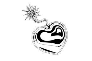 Love Bomb Heart Sticker Svg Cut File By Creative Fabrica Crafts