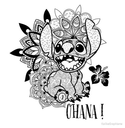 Stitch Coloring Pages Monday Mandala